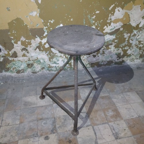 Vintage industrial swivel stool chair old factory workshop metal stool ...