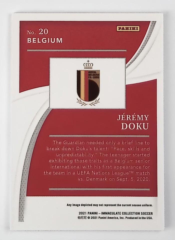 2021 Panini Immaculate Soccer Base #20 Jeremy Doku Ruby 7/8 | eBay