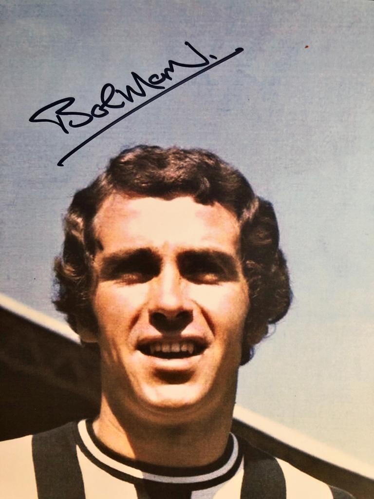Signed Bob Moncur Newcastle United Headshot Photo 16 x 12 Fairs Cup ...