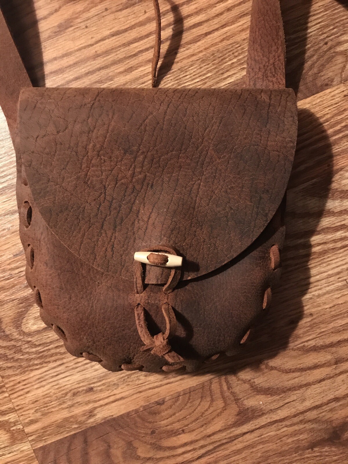 Handcrafted brown Leather Bag, muzzleloading hunting possible bag,black ...