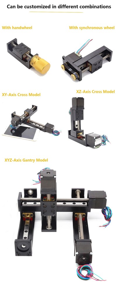 Mini CNC Slide table precision Linear Rail Workbench XYZ Axis 11 lbs T ...