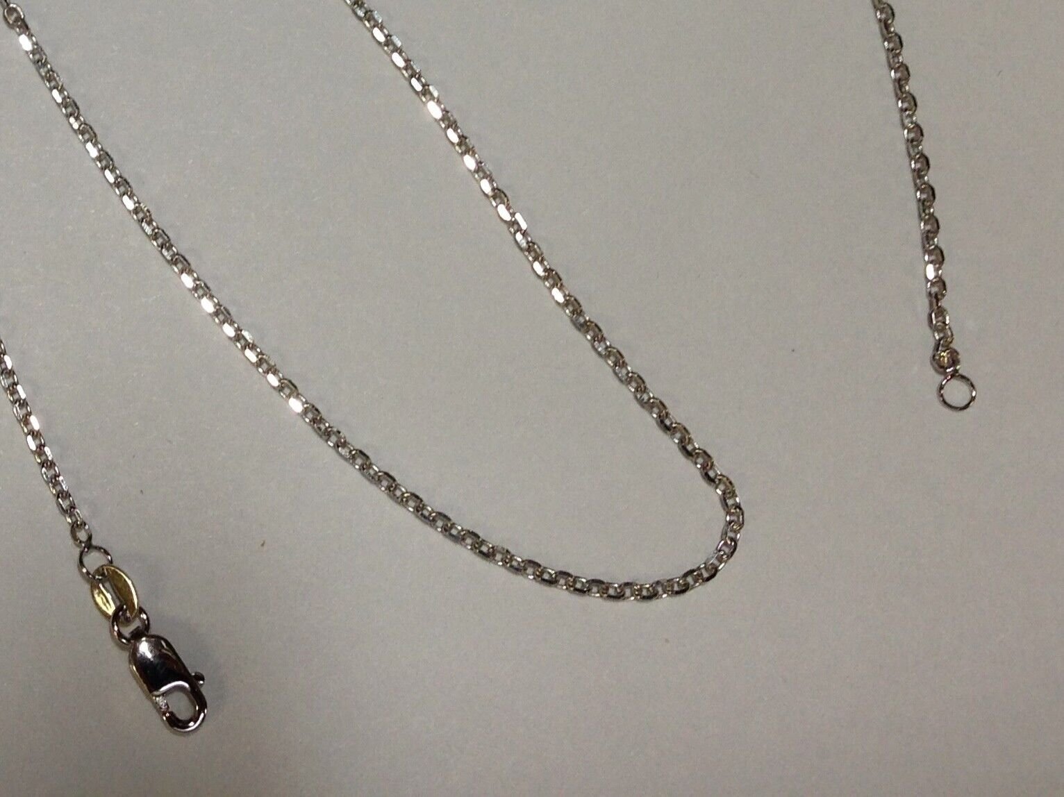 18k White Gold Cable Link Pendant Chain/Necklace 18" 1 mm 2 grams | eBay