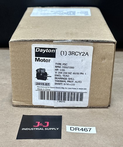 NEW IN BOX Dayton PSC Motor 1/20HP 1550/1300RPM 208-230V 1~Ph TEAO 5 ...