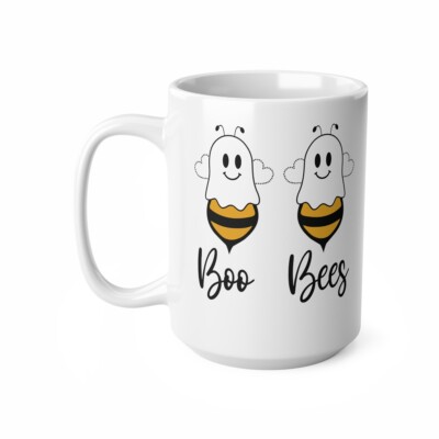 Mug Halloween Novelty Boo Bees Funny Gift Breast cancer awareness ...