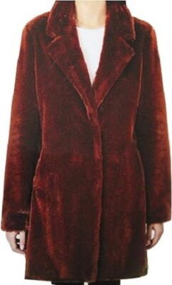 Sebby NWT Women's S Dark Rust Faux Fur Walking Coat | eBay