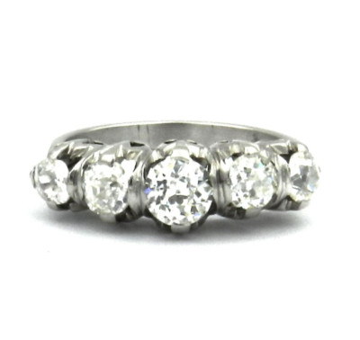 Antique 1.5 CT Diamond Ring With 5 Diamonds IN Platinum Um 1910 ...