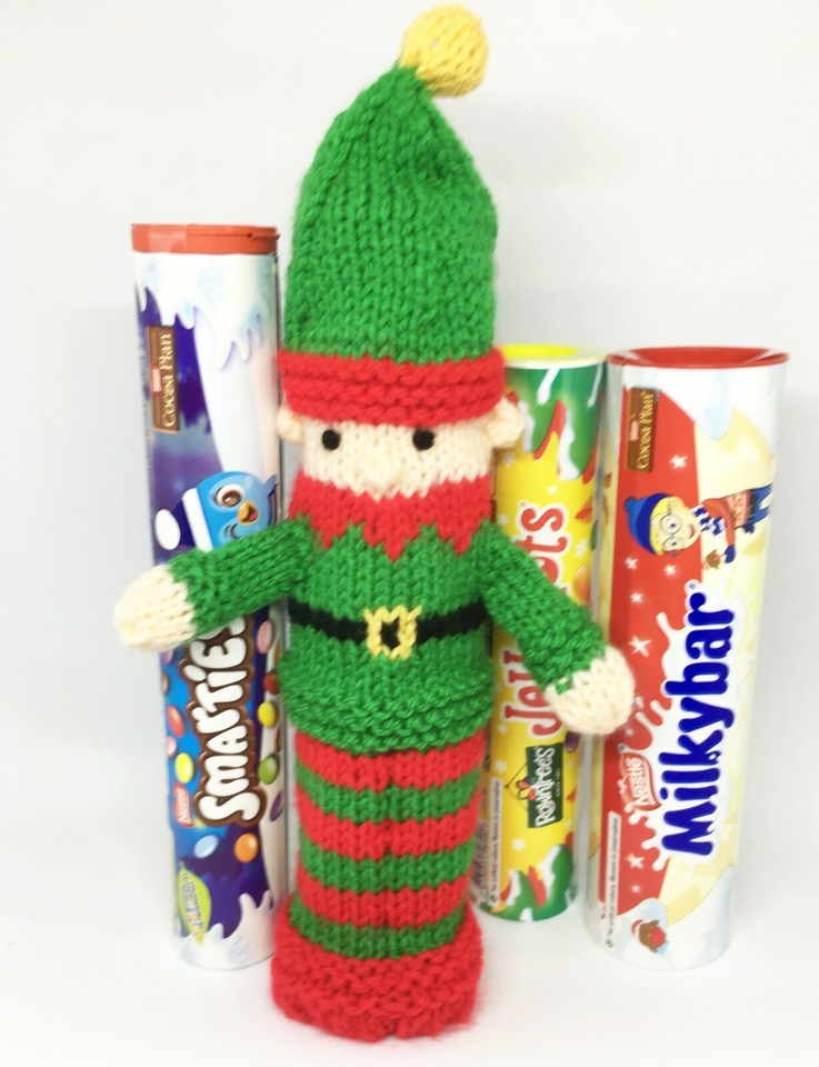 KNITTING PATTERN 301: Christmas Elf Smartie tube bags +chocolate orange ...