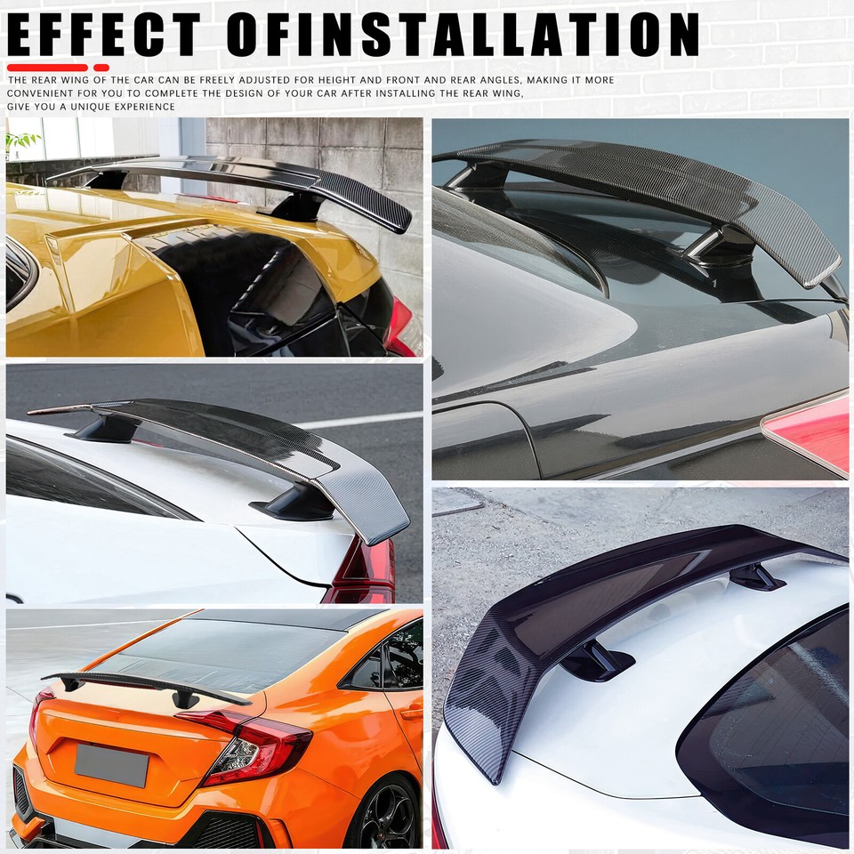 47"For Honda Civic 2016-2021 Carbon Fiber Rear Car Truck Lip Spoiler w ...