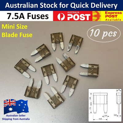 10pcs / 7.5 Amp Mini Blade Fuse - Brown Car Truck Auto Fuses 7.5A ...
