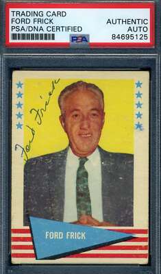 Ford Frick PSA DNA Signed 1961 Fleer Baseball Greats Autograph | eBay