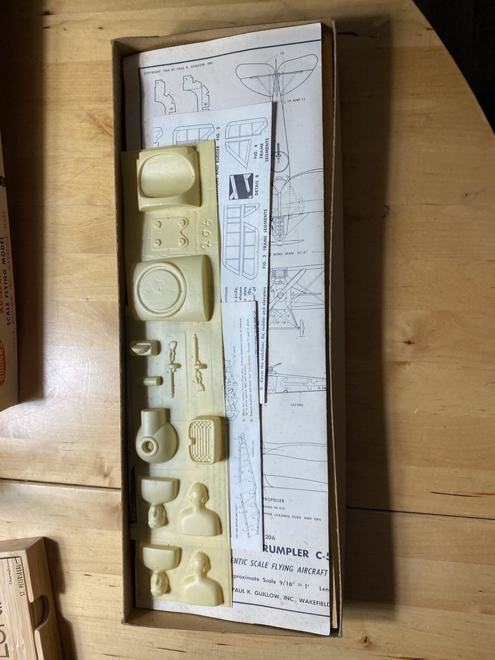 Vintage Guillow's German Rumpler C5 Balsa Flying Model Kit 206 NIB ...