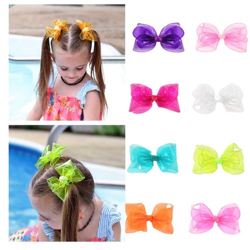 Fashion Jelly Bows Mini Swim Pool Hair Bows Headwear Hairclip Girls ...