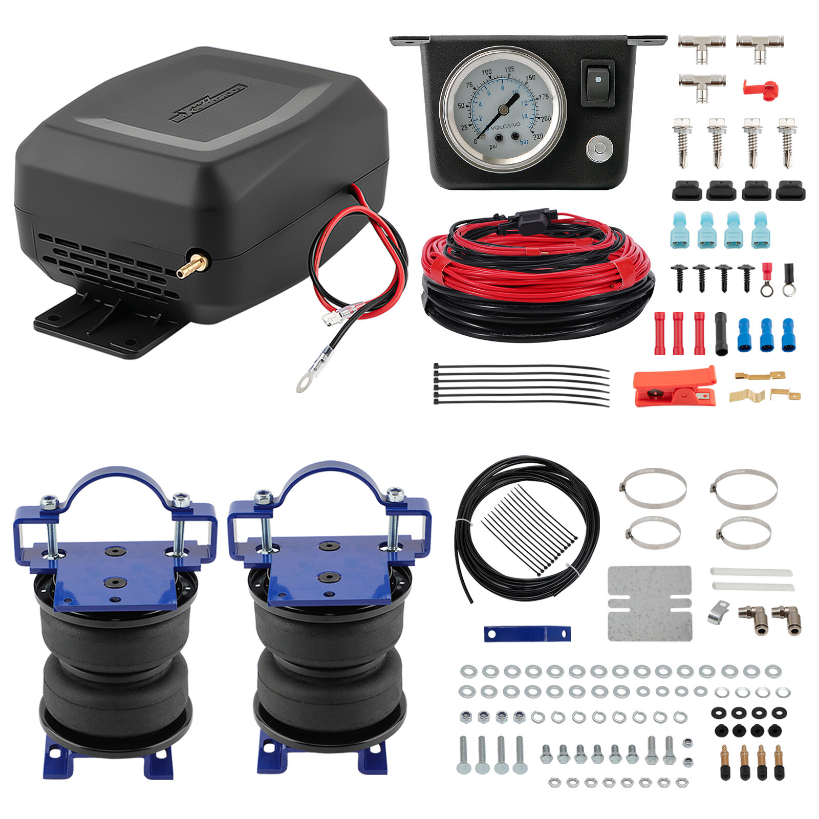Air Suspension Kit+Air Shock Compressor Kit for Chevy Silverado 2500 HD ...