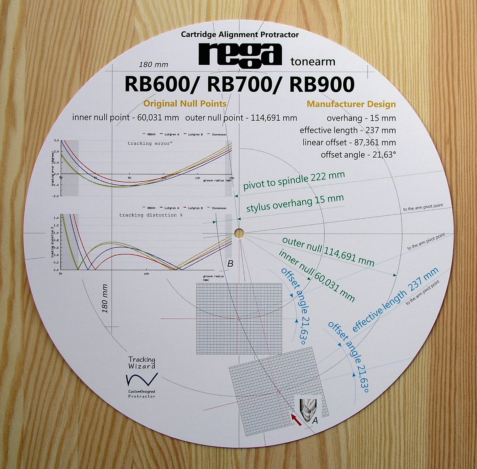 Cartridge Alignment Protractor for Rega RB600/RB700/RB900 Tonearms | eBay