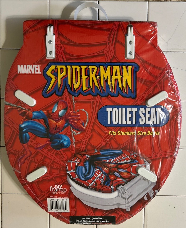 RARE Marvel Spiderman Jay Franco Soft Designed Cushioned Toilet Seat ...