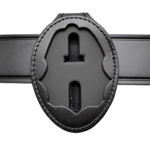 Perfect Fit DEA Leather Belt Clip Badge Holder w/Chain Federal Agent ...
