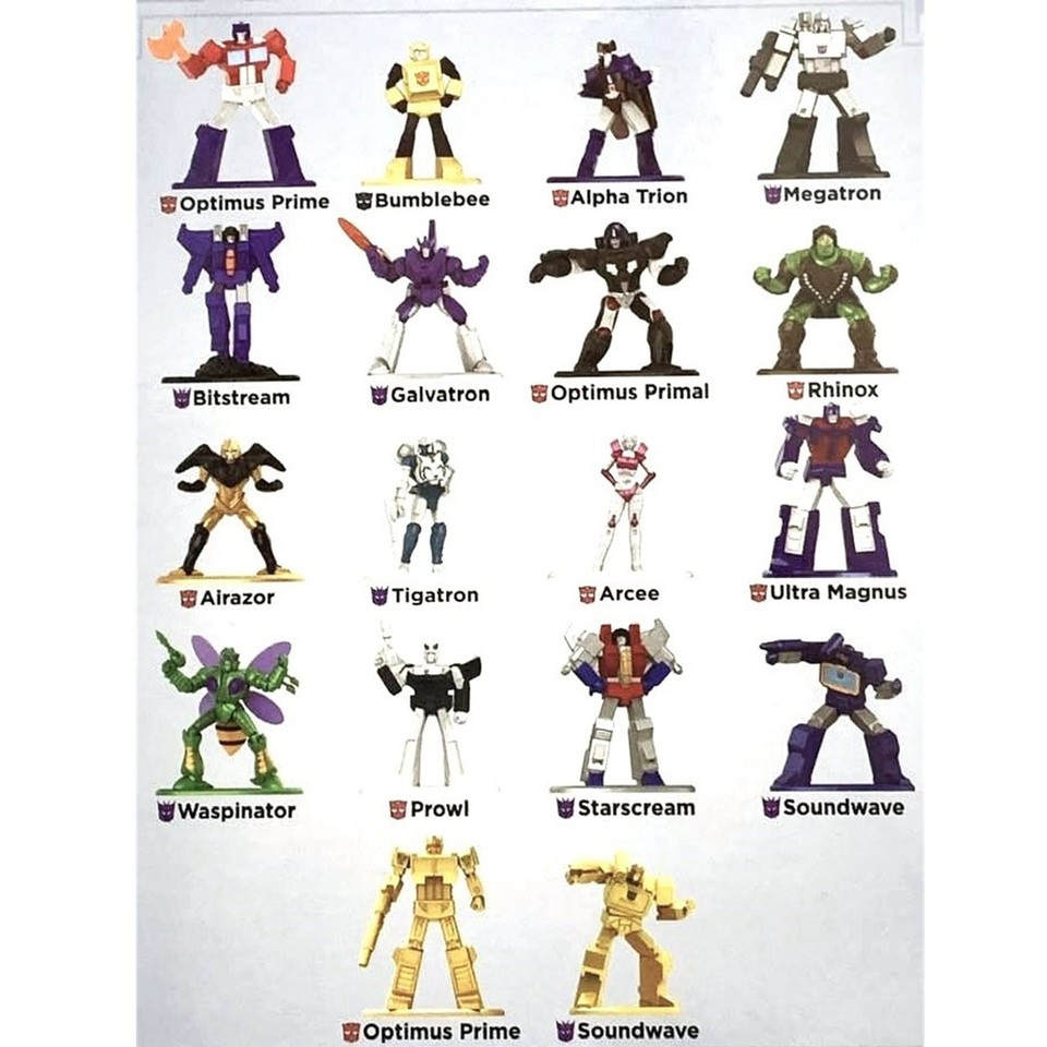 Transformers NANO METALFIGS 18-Pack SERIES-3 w/Gold Optimus Prime ...