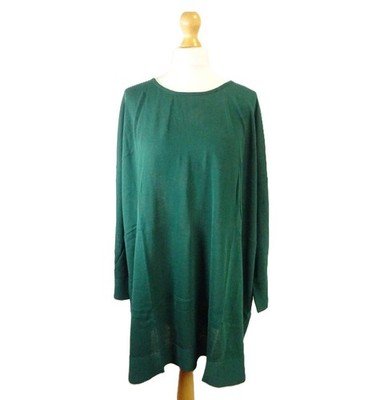 Gudrun Sjoden Knit Tunic Size XXL 22-24 Long Jumper Sweater Top Green ...