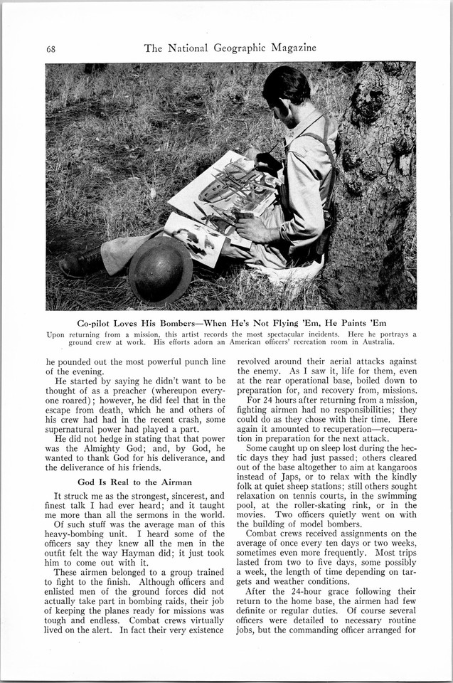 Vintage Pilot Painting in Nature Print 1943 - National Geographic Art ...