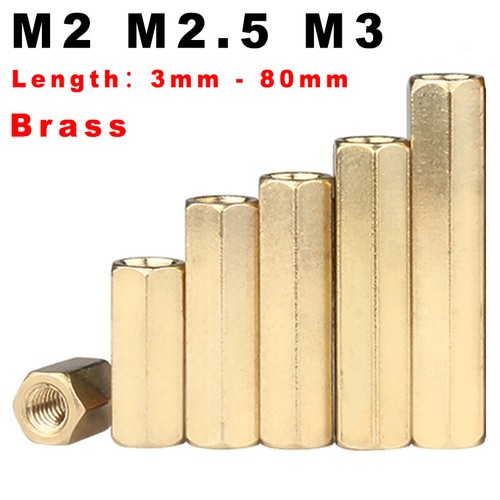 M2 M2.5 M3 Hex Hexagonal Pillar Standoff Spacer Support PCB Brass 3mm ...
