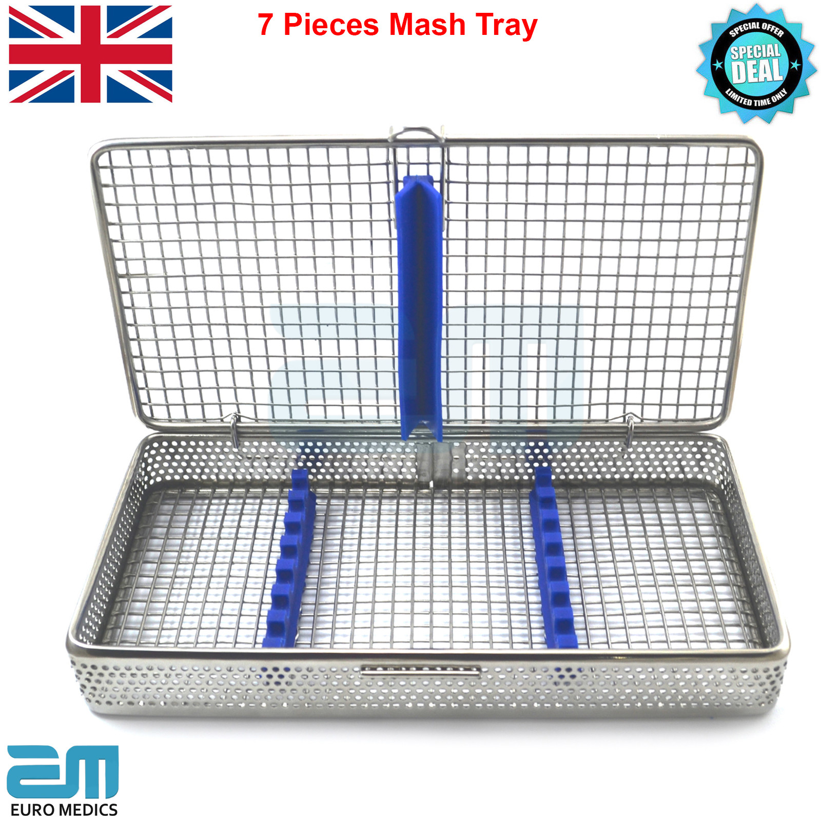 Dental Mash Tray 7 Pieces Instrument Sterilization Autoclave Cassette ...
