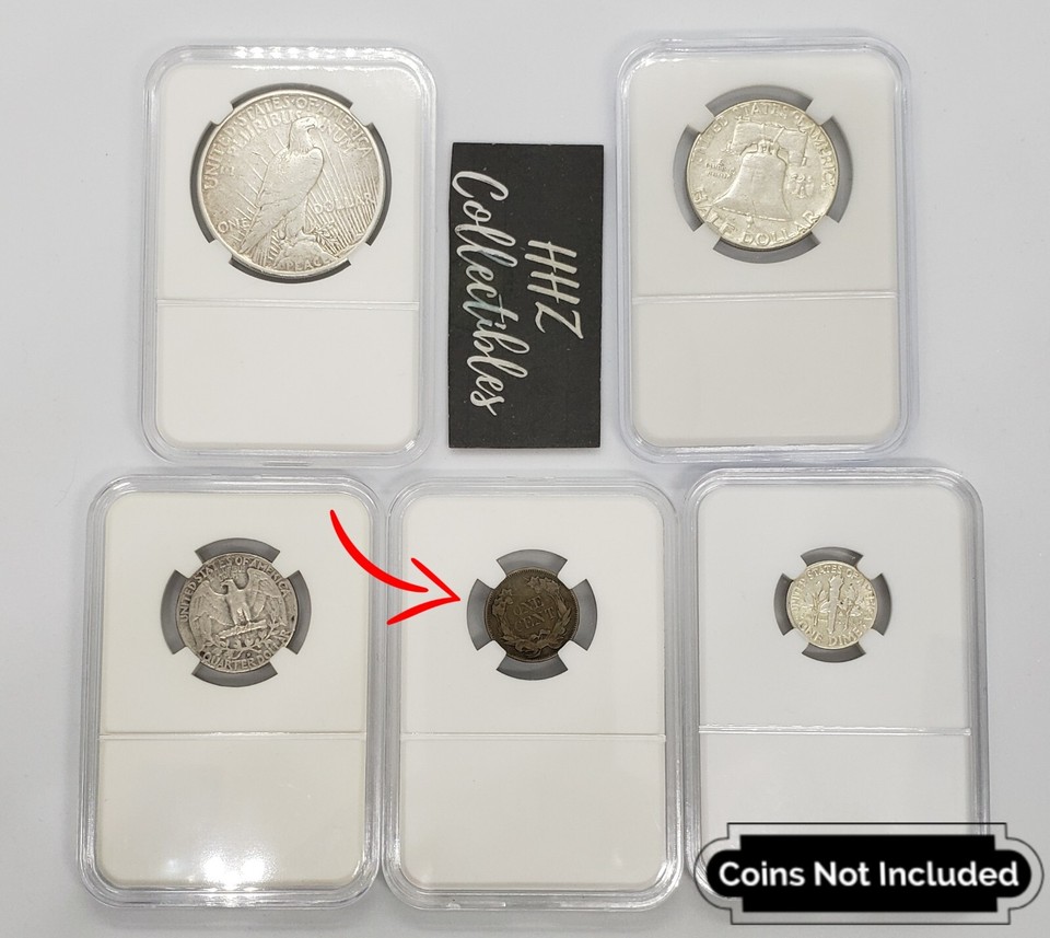 10 Pack 0.75 INCH 19 mm Slab Coin Display Holder Direct Fit For US Cent ...