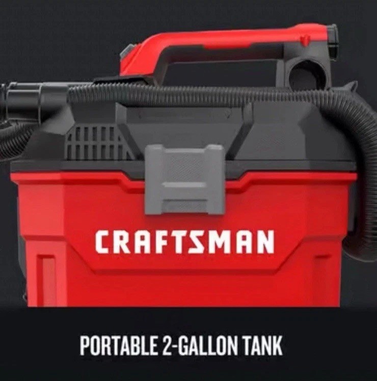 Craftsman V20 2-Gallon Cordless Wet/Dry Shop Vacuum – CMCV002B Tool ...