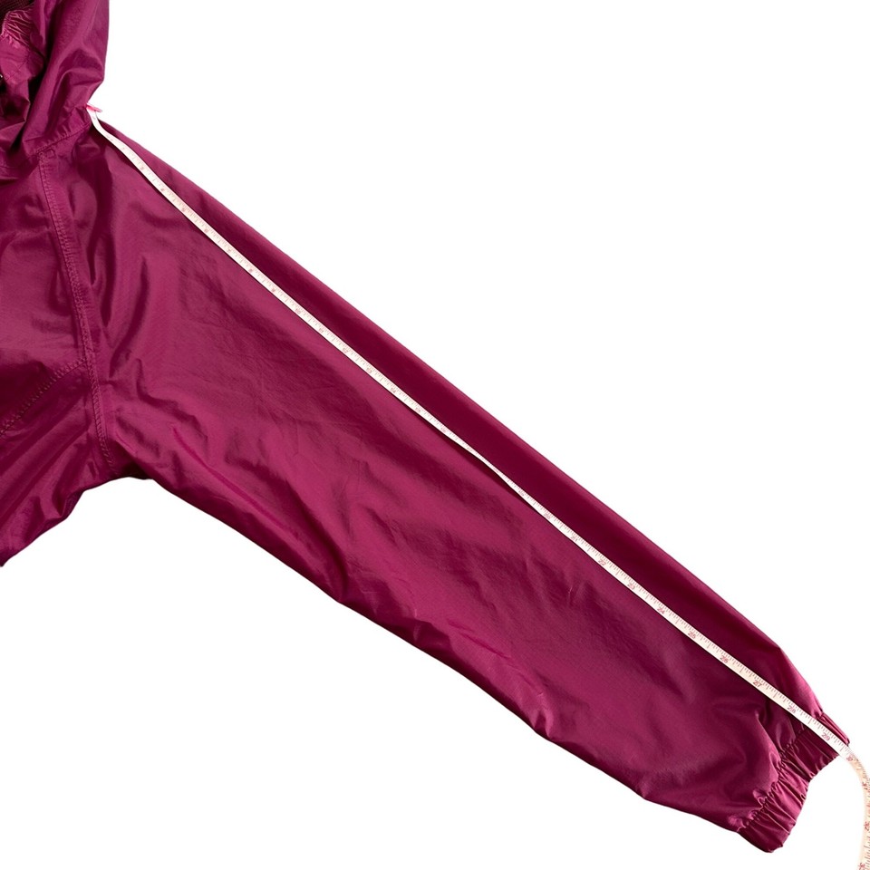 LL Bean Jacket Women L Reg Dark Pink Windbreaker Zip Hooded Coat ...