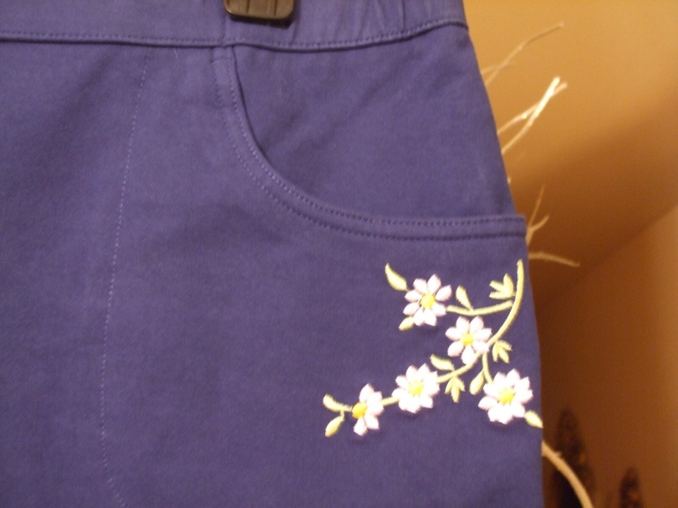 Quacker Factory DreamJeannes Daisy Embroidered 8" Shorts. QVC. A | eBay