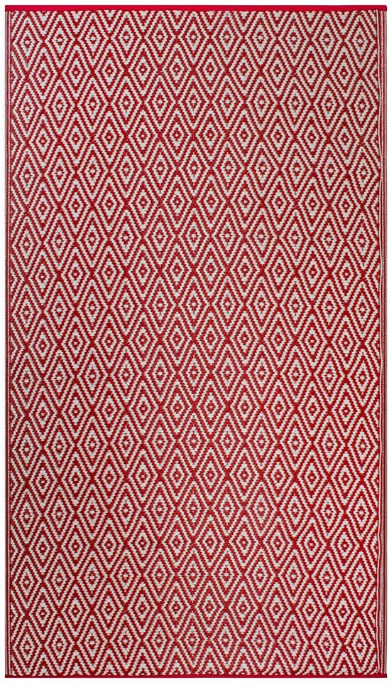Rust Red White Geo Diamonds 4 x 6 ft Outdoor Patio RV Mat Reversible ...