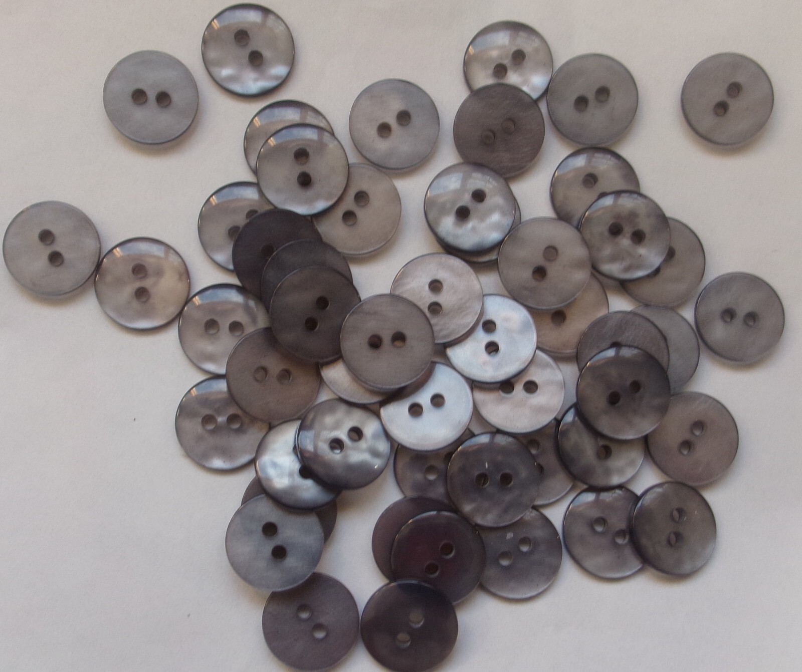 LOT OF 50 GRAY COLOR 2 HOLE 9/16 INCH BUTTONS, NEW | eBay