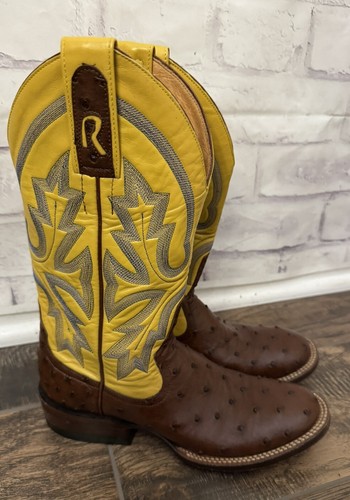 Rod Patrick Custom Hand Made Ostrich Boot Size 5AAA Brown Yellow 11 ...