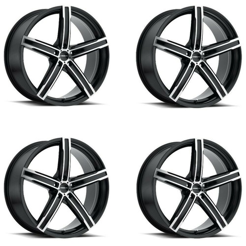 Set 4 16" Vision Street 469 Boost Gloss Black Machined 16x7.5 5x4.5 ...