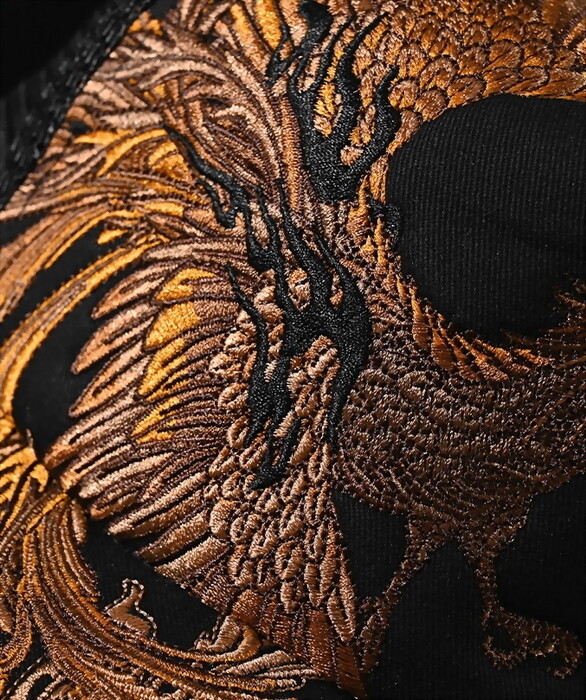 Mens Trucker Mesh Cap Japanese Pattern Embroidery Dragon Tiger Phoenix ...