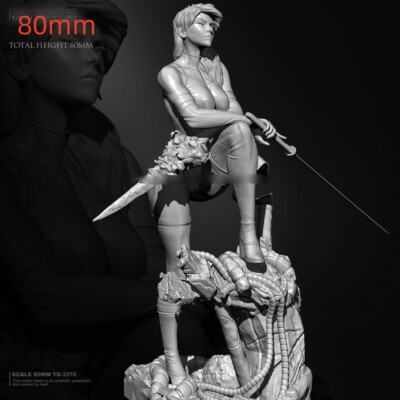 80mm resin figures model Janter Sexy female warrior unassembled ...