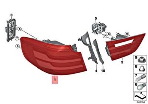 Genuine BMW F34 Rear Light In The Side Panel Right OEM 63217286038 | eBay