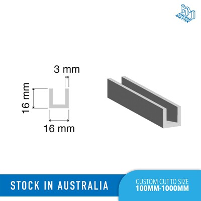 Aluminium Channel Profile | 16mm*16mm*3mm | U Channel Bar Grade 6060/T5 ...