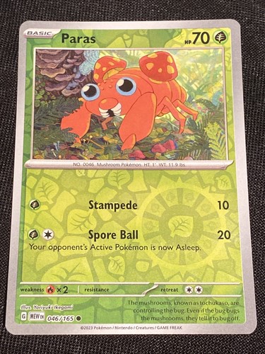 Pokémon - 151 - Paras 046/165 - Reverse Holo - ENGLISH - NM/M | eBay