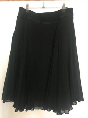 Jesire Women Fully Lined A-Lined Pleated Skirt Black 8 | eBay UK
