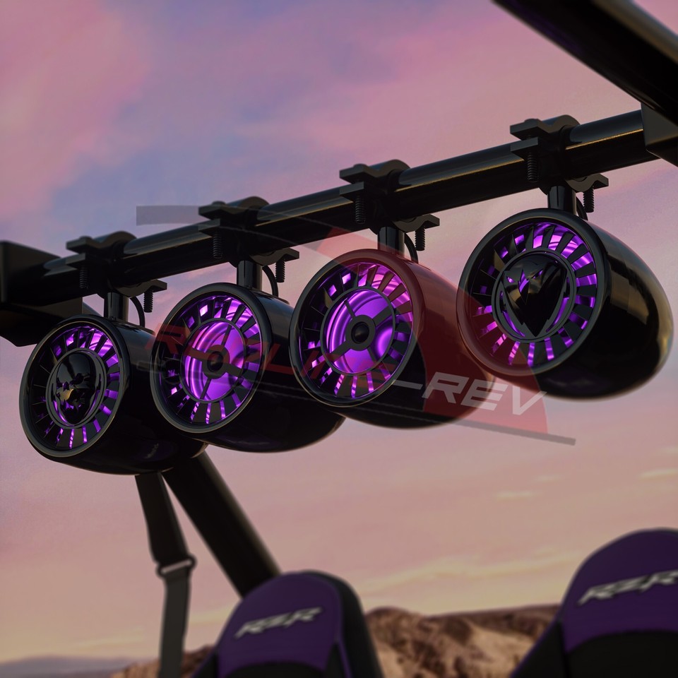 5" LED Waterproof Bluetooth ATV UTV RZR CanAm Stereo Speaker Audio ...