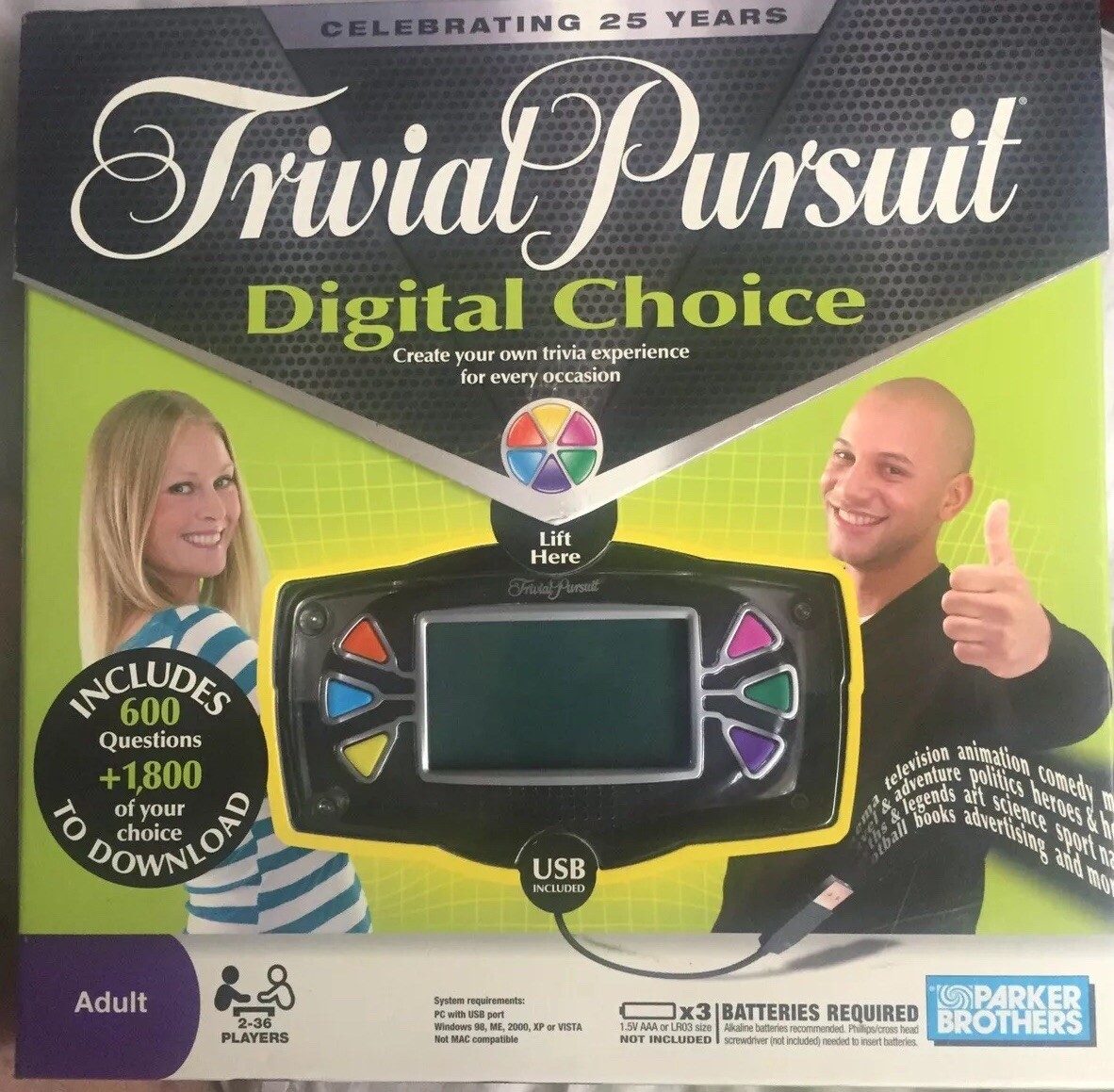 Trivial Pursuit Digital Choice Trivia Electronic Board Game Parker ...