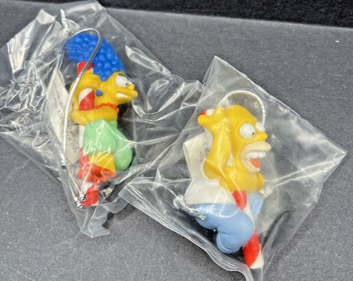 1990 Simpsons PVC Ornaments Marge & Homer With Candy Canes MIP Factory ...
