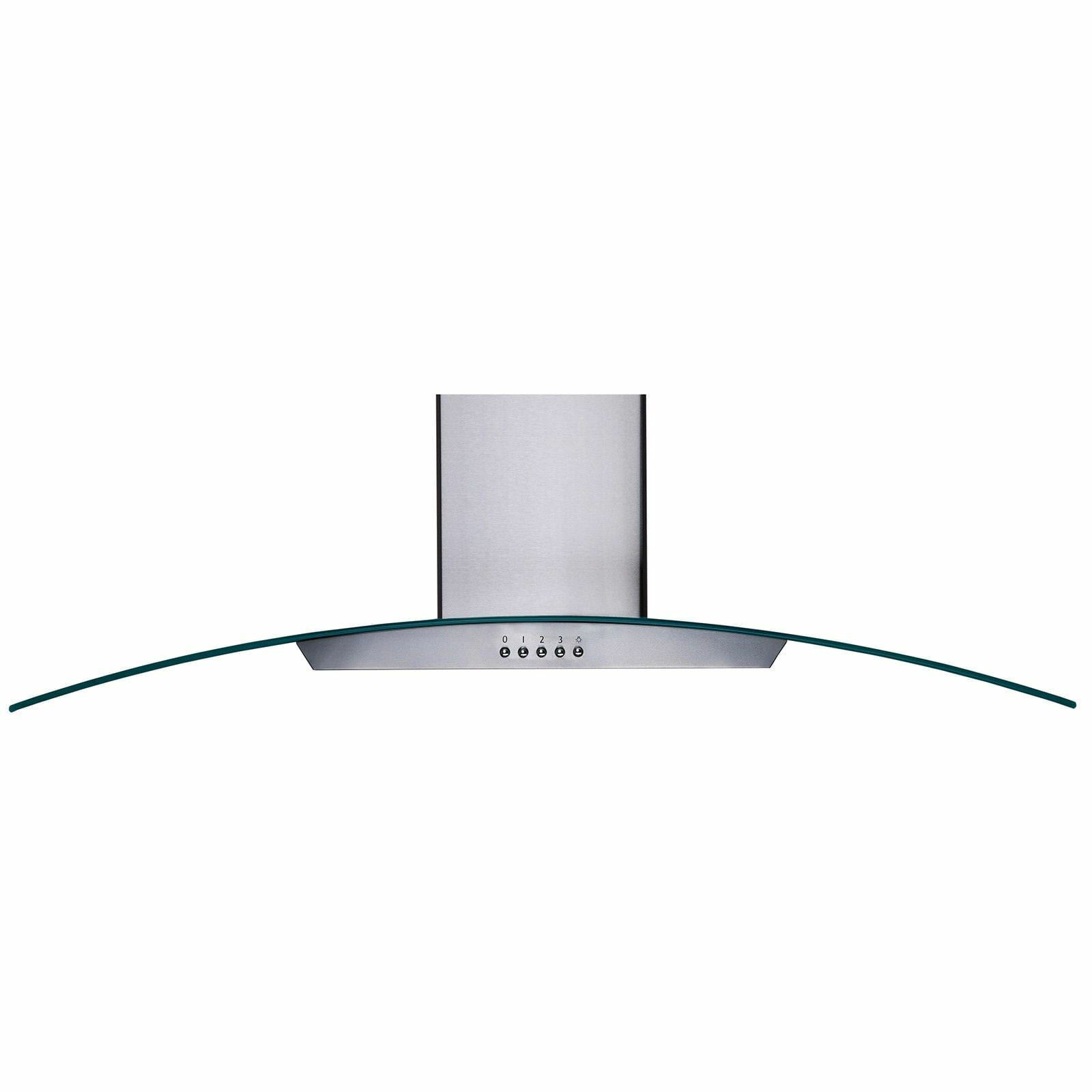 SIA CGH80SS 80cm Stainless Steel Curved Glass Cooker Hood Extractor ...