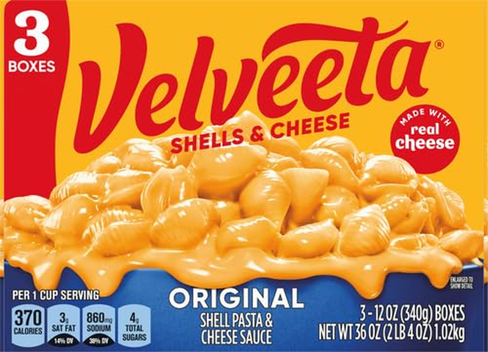 Velveeta Shells & Cheese Original Shell Pasta & Cheese Sauce Meal (3 Ct ...