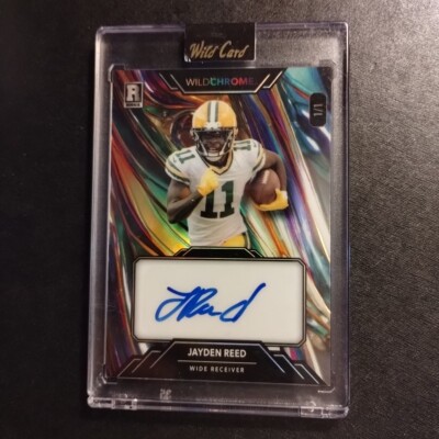 #1/1 Jayden Reed Rookie Auto Rainbow Paint 2023 Wild Card Wildchrome ...