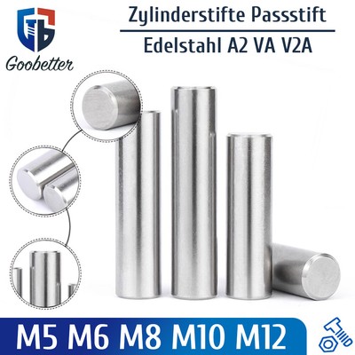 Zylinderstifte Passstift Lagerstahl M5 M6 M8 M10 M12 Paßstifte A2 ...