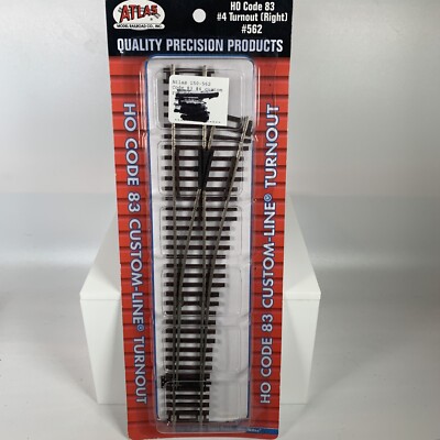 Atlas #562 HO Scale Code 83 #4 Turnout (Right) - Nickel Silver ...