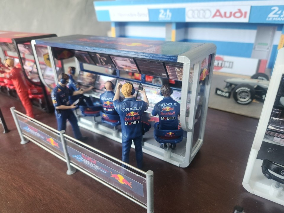 Red Bull F1 Pit Wall Set 1/18 Scale Diorama (Handmade Accessory) | eBay