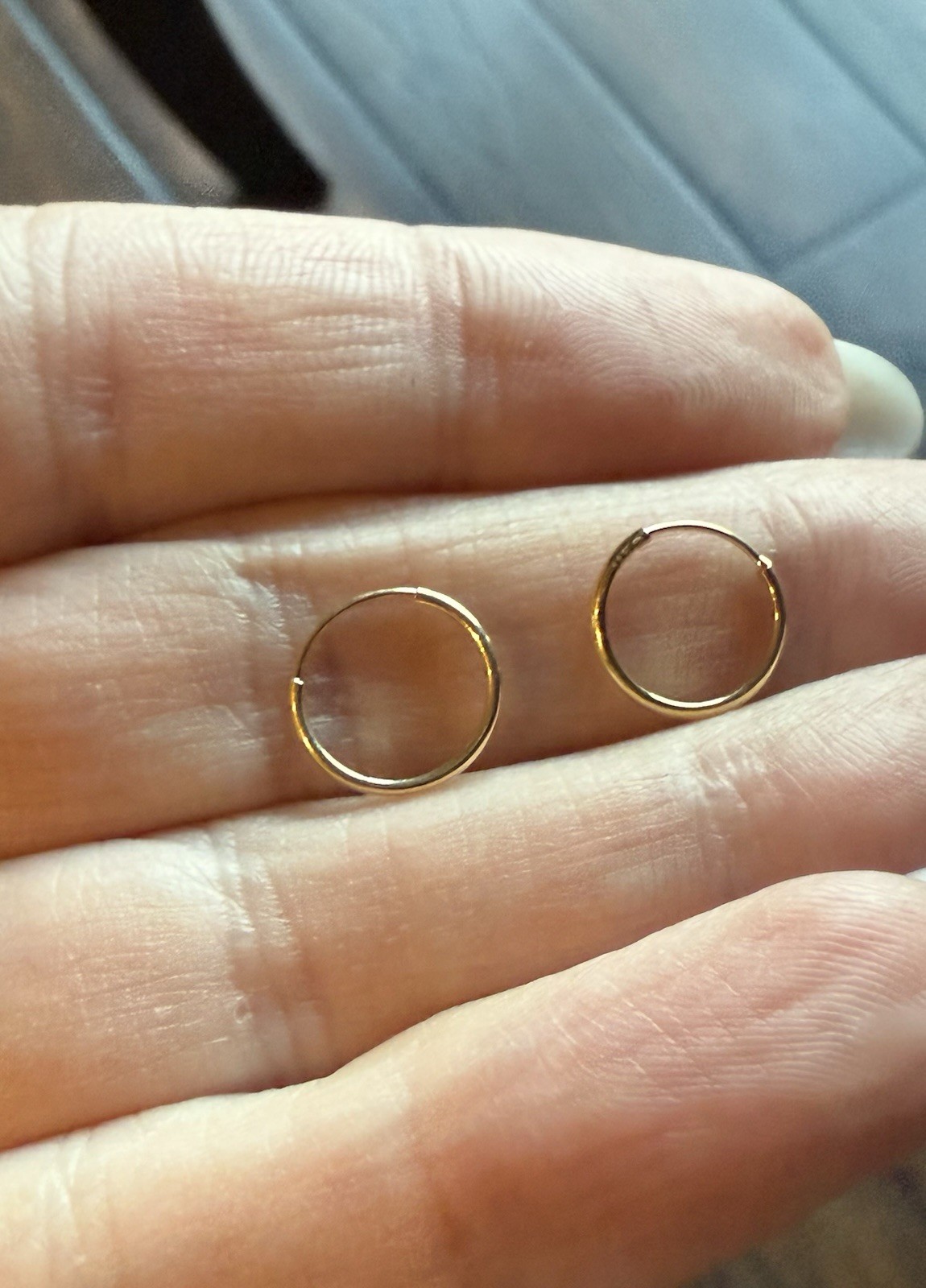 New 14k Solid Gold Endless Hoop Earrings | eBay