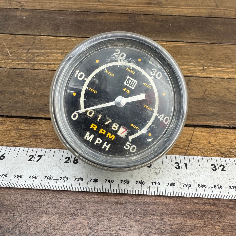 Vintage Stewart Warner Bike Speedometer SW Muscle BMX 60s 70s Black ...